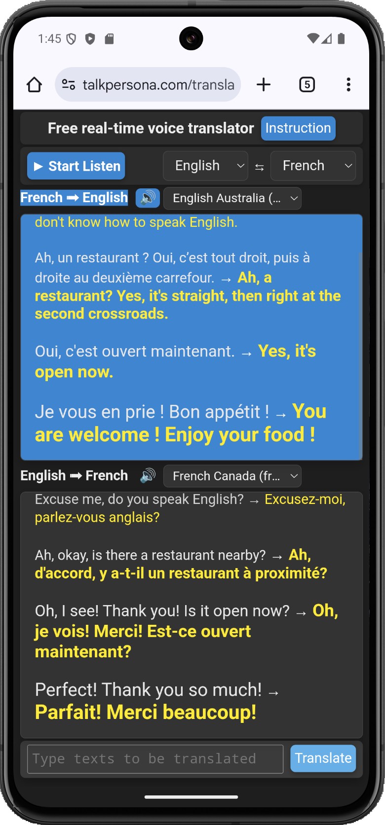 Instant Voice Translator for Real-Time Multilingual Conversations
